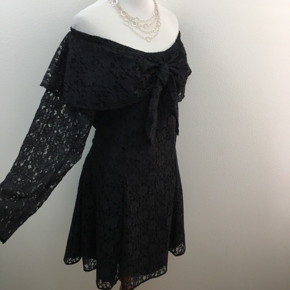 Cloud 9 | Dresses | Cloud 9 Black Off The Shoulder Lace Dress | Poshmark